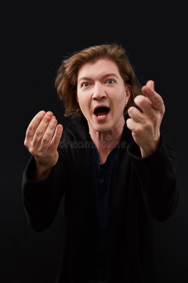 Angry Man Screaming with Rage, Furious and Dangerous Stock Image ...