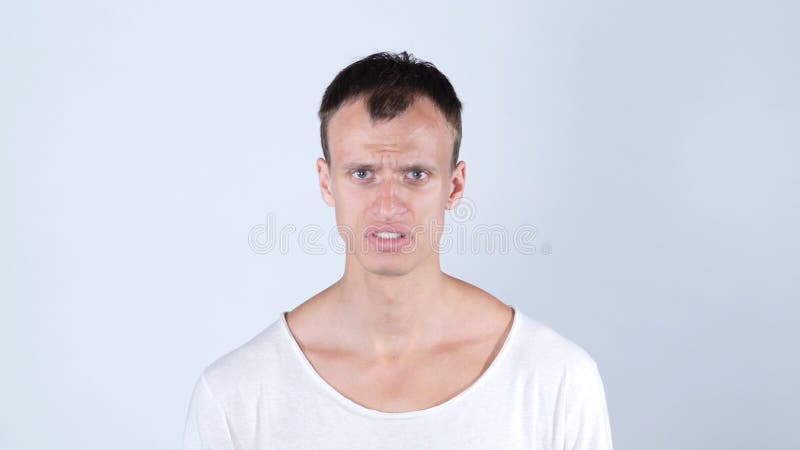 Angry Man Screaming, White Background Stock Image - Image of wall, rage ...