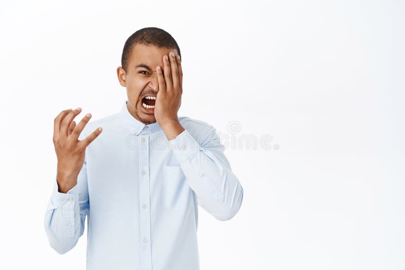 Angry Man Shaking from Rage, Shouting and Screaming Outraged, Standing ...