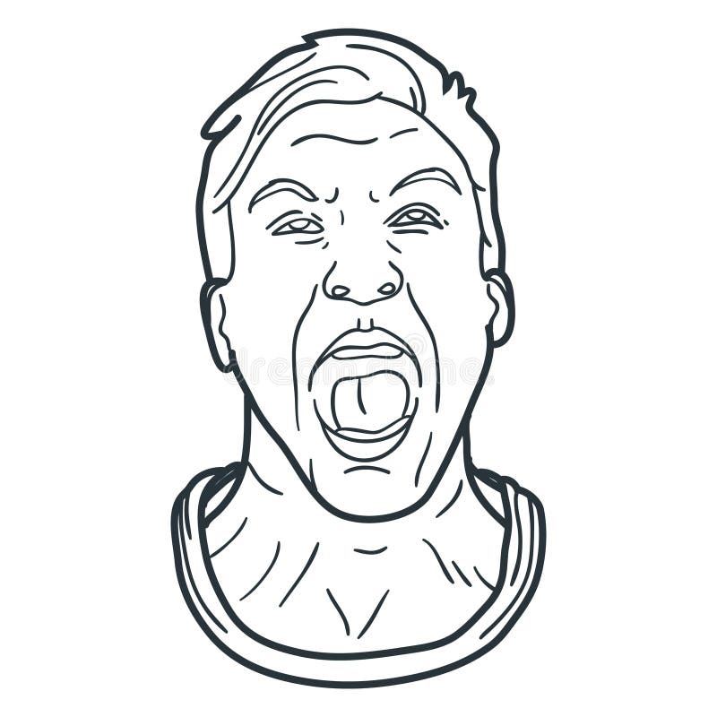 Angry Man Shouting Expression. Vector Illustration Decorative Design ...