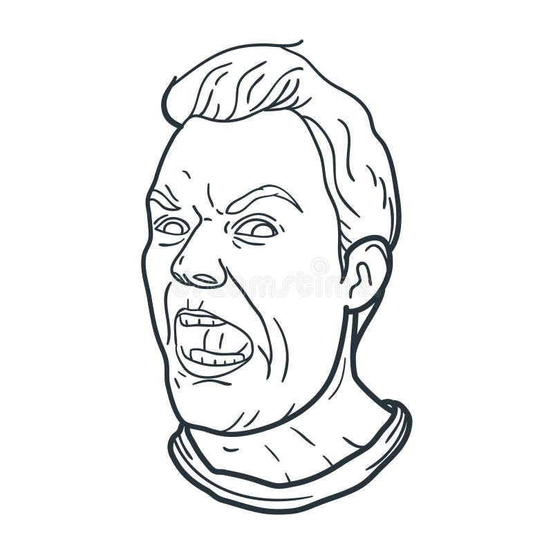 Angry Man Shouting Expression. Vector Illustration Decorative Design ...