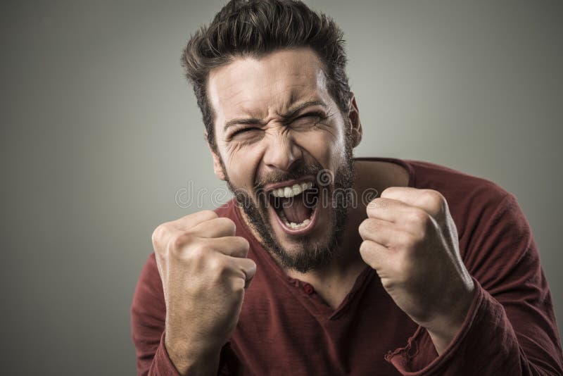 Extremely angry man stock image. Image of mouth, expression - 25319939