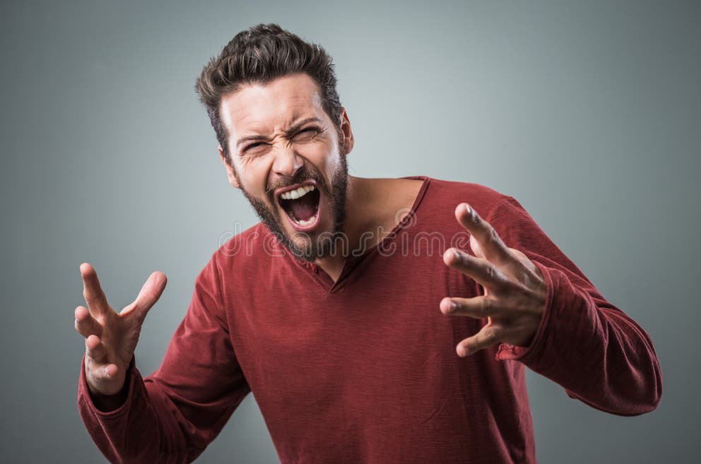 Angry Man Shouting Out Loud Stock Photo - Image of handsome, expressing ...