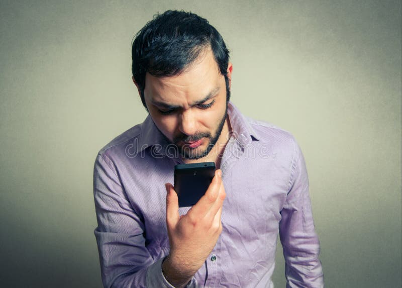 Angry Man Shouting on Phone Stock Image - Image of mobile, shirt: 70392591