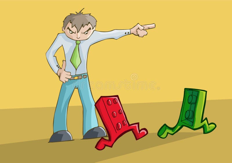 Angry Man Upset Pointing To the Left. Stock Vector - Illustration of ...