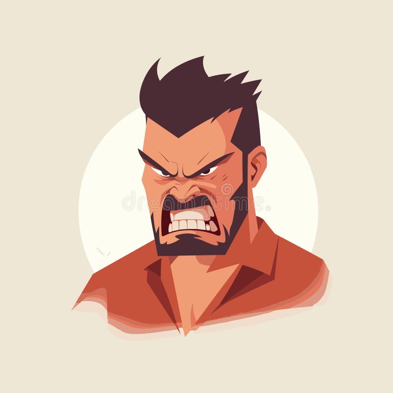 Angry Man Vector Flat Minimalistic Isolated Illustration Stock Vector ...