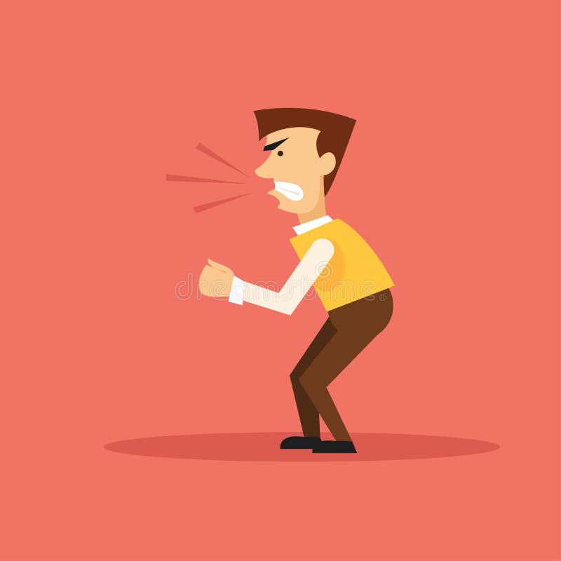 Angry Man. Vector Illustration Stock Vector - Illustration of furious ...