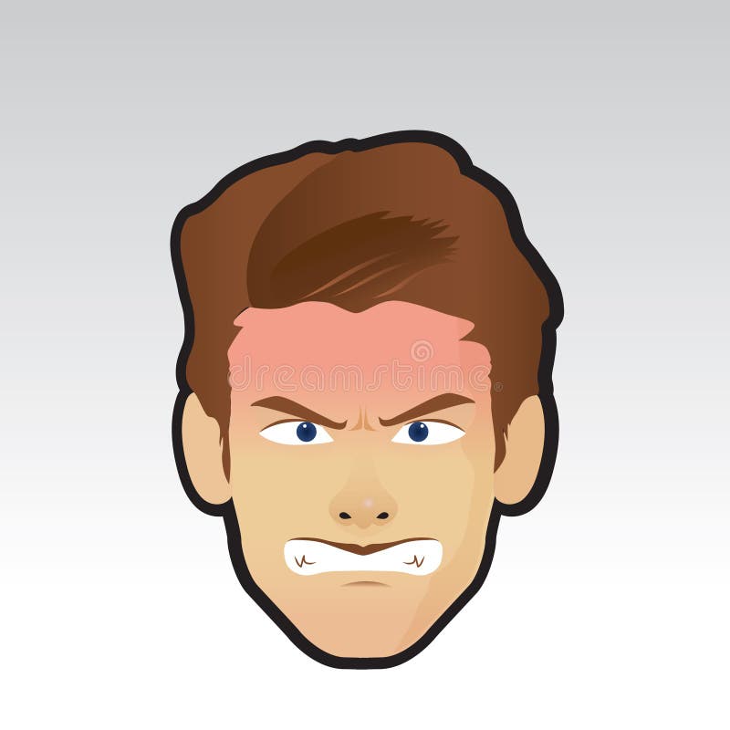 Angry Man. Vector Illustration Decorative Design Stock Vector ...