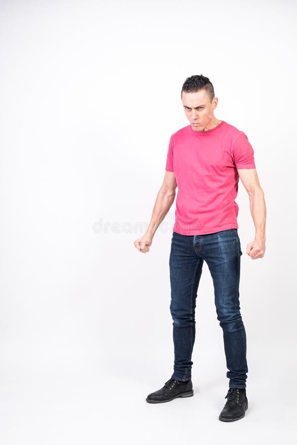 Angry man stock photo. Image of full, casual, talk, angry - 178685144