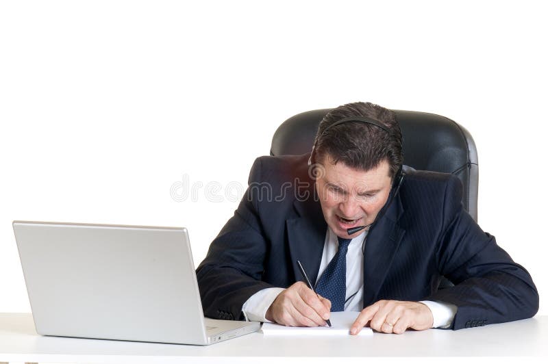 Frustrated PC user stock image. Image of office, businessman - 3175881