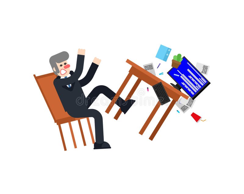 Angry Manager Overturns Table. Businessman Throws Table in Anger ...