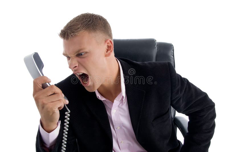 Man shouting on the phone stock image. Image of phone - 18815173