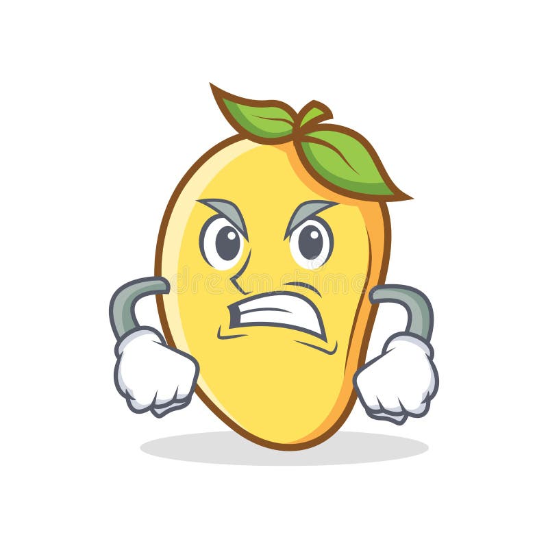 Angry Mango Character Cartoon Mascot Stock Vector - Illustration of ...