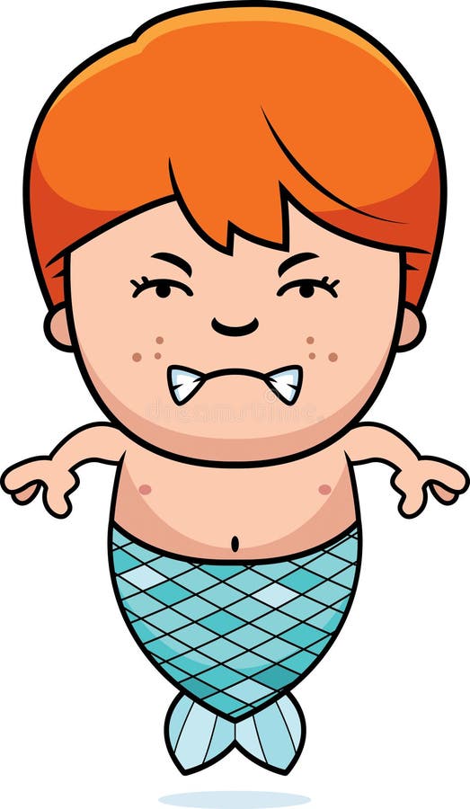 Cartoon Merman Smiling stock vector. Illustration of merman - 41819105
