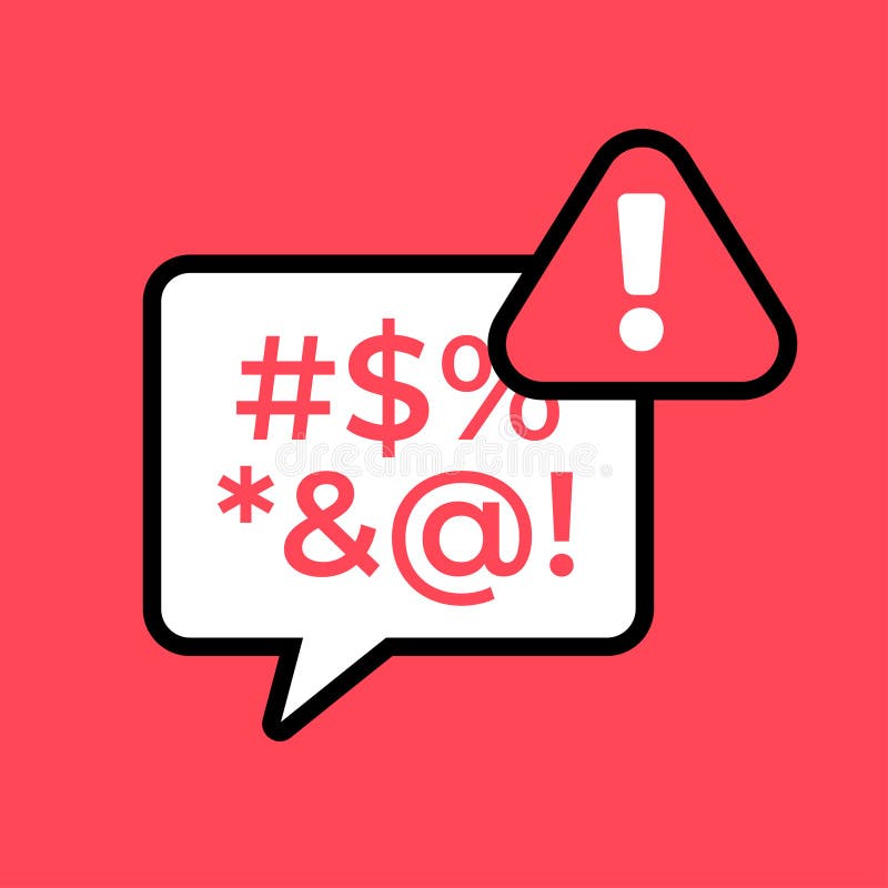 An Angry Message with a Warning Sign. Vector Illustration Stock ...