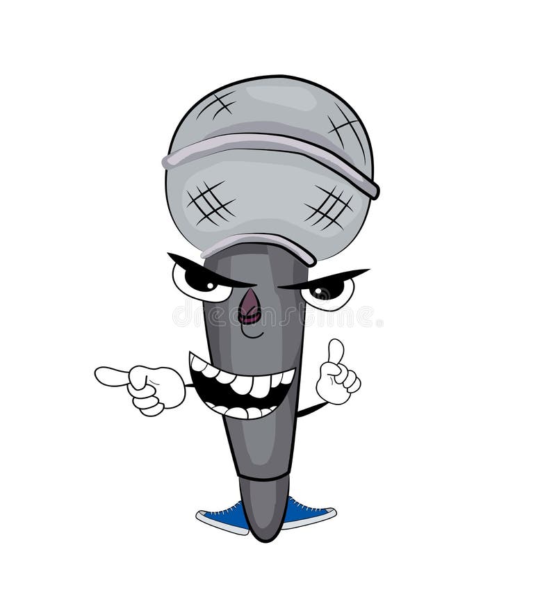 Sad microphone cartoon stock illustration. Illustration of isolated ...