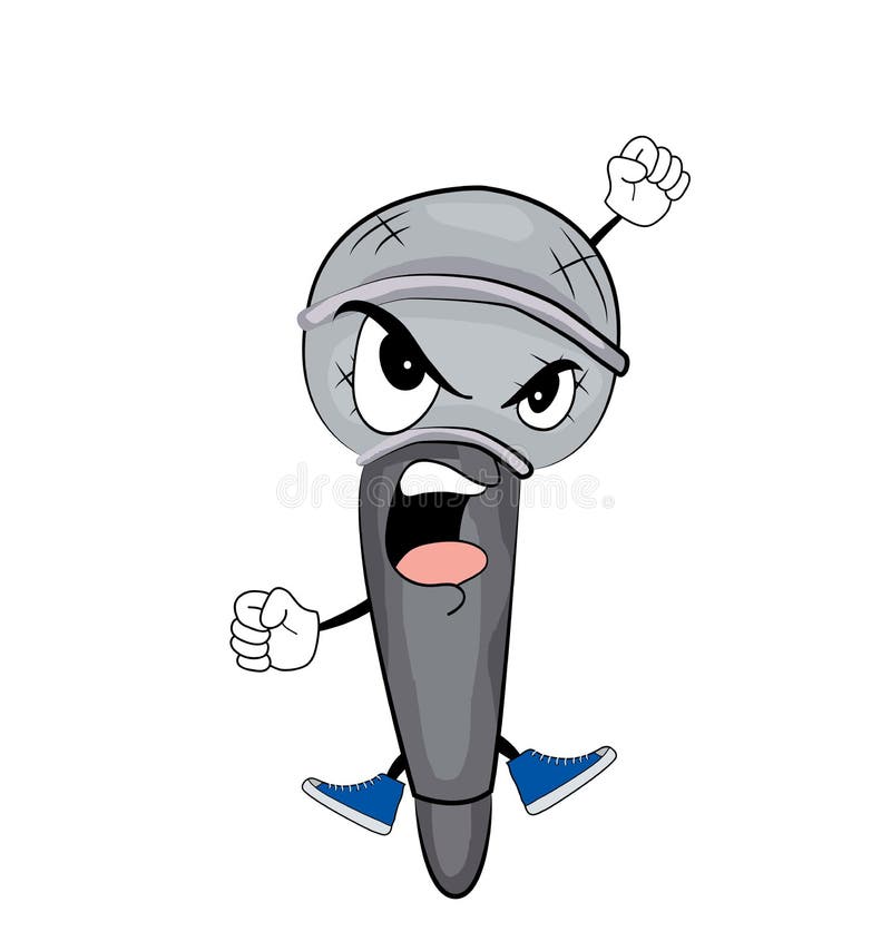 Sad microphone cartoon stock illustration. Illustration of isolated ...