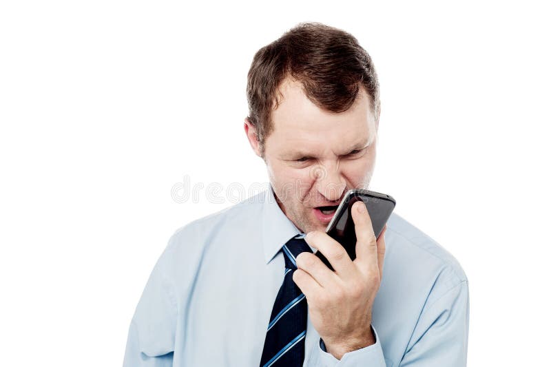 Businessman Yelling during the Phone Call Stock Image - Image of globe ...