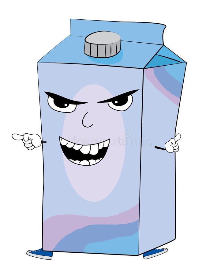 Angry milk cartoon stock illustration. Illustration of isolated - 48766712