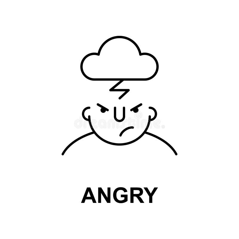 Angry on Mind Icon. Elements of What is in Your Mind in Neon Style ...