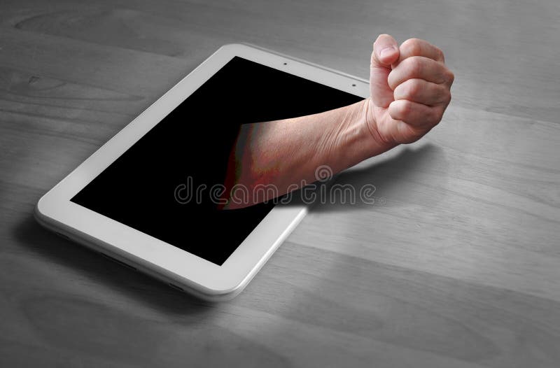 Angry mobile tablet device stock image. Image of industry - 98396165