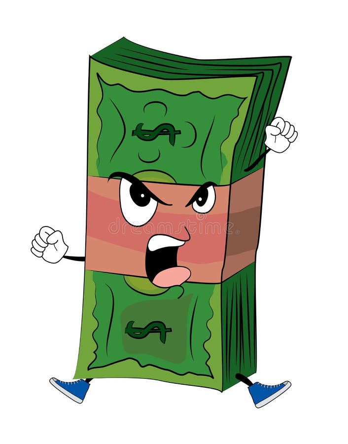 Angry money cartoon stock illustration. Illustration of fierce - 48768342