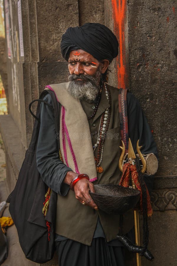 Angry Monk editorial stock image. Image of trishul, makeup - 54700349