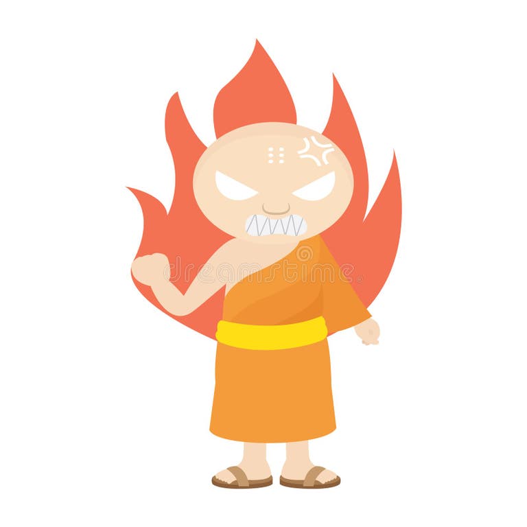 Angry Monk. Vector Illustration Decorative Design Stock Vector ...