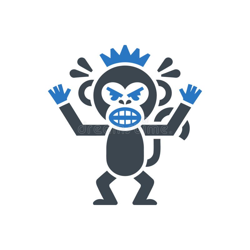 Angry Monkey King Icon stock vector. Illustration of animation - 377662667