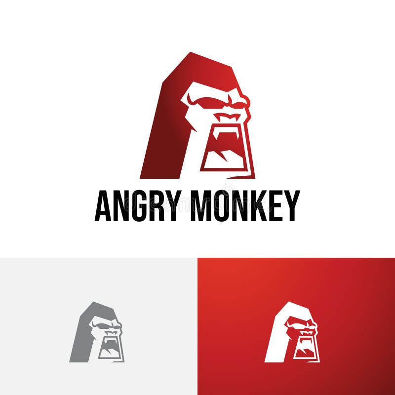 Angry Monkey Wild Cranky Gorilla Ape Head Logo Stock Vector ...