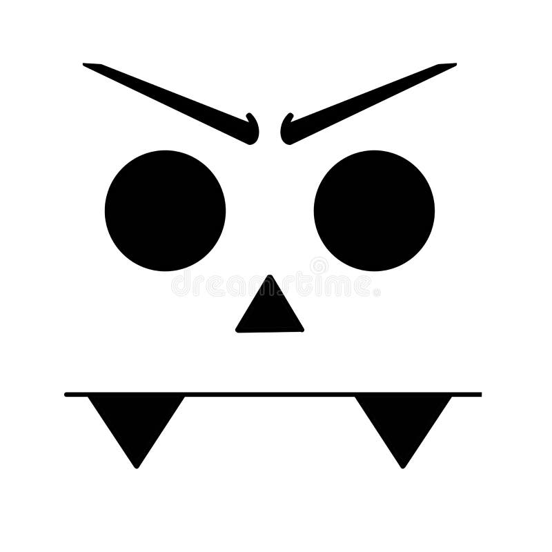 Angry Monster Expression Black and White Icon Logo Stock Illustration ...
