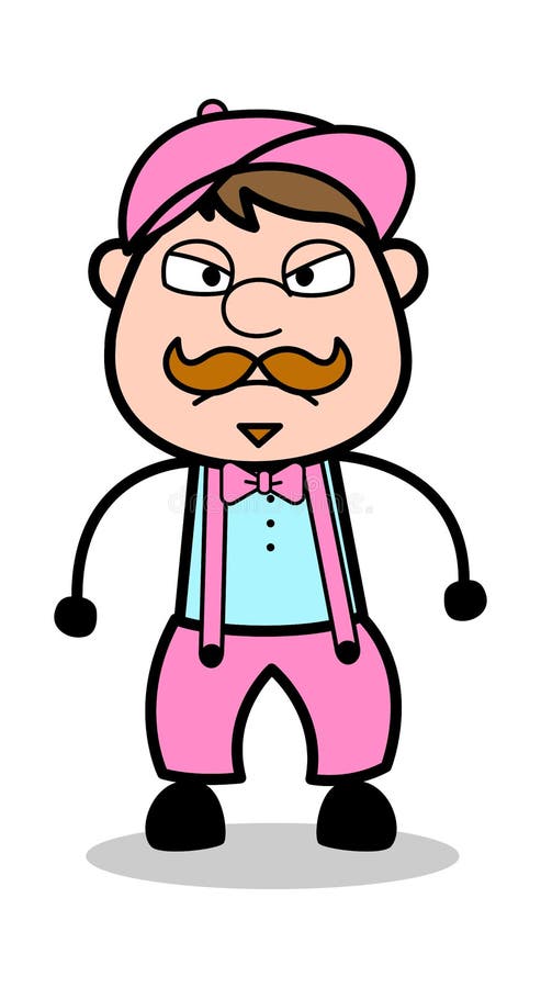 Angry Mood - Retro Delivery Man Vendor Vector Illustration Stock ...