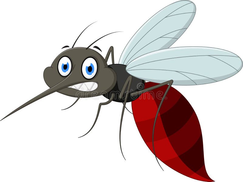 Angry mosquito cartoon stock vector. Illustration of color - 59001678
