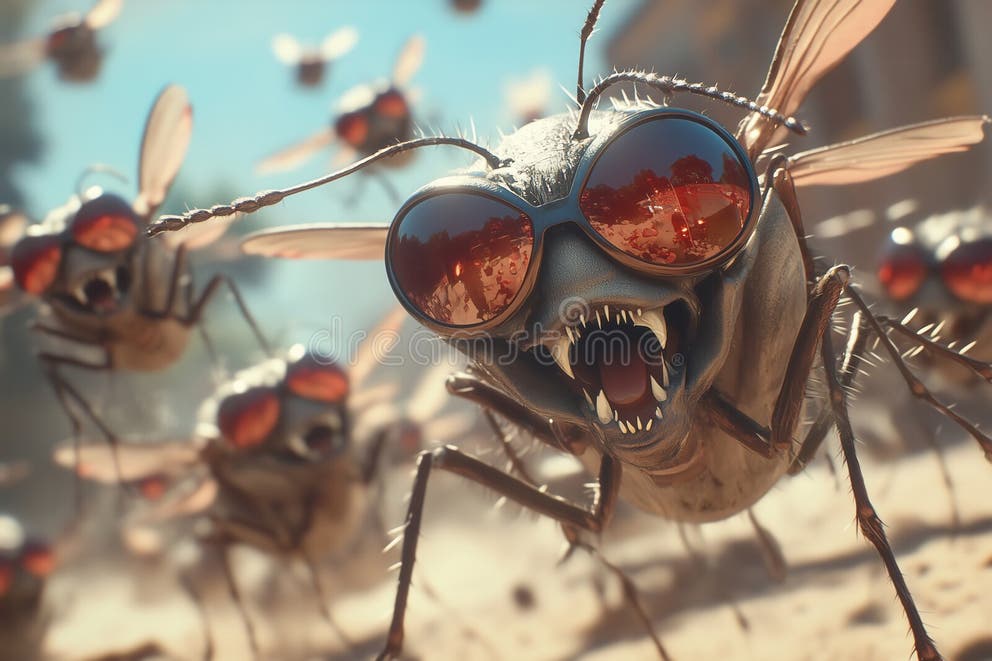Angry Mosquitoes Ready To Bite. Stock Image - Image of bite, disease ...