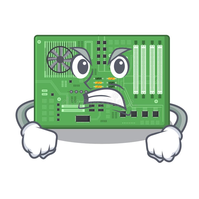 Angry Motherboard in the a Computer Cartoon Stock Vector - Illustration ...