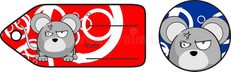 Angry Mouse Ball Expression Cartoon Giftcard Stock Vector ...