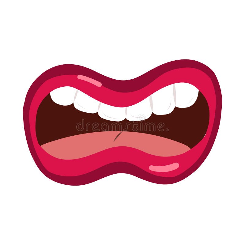 Angry Mouth Expression stock illustration. Illustration of girl - 245690941