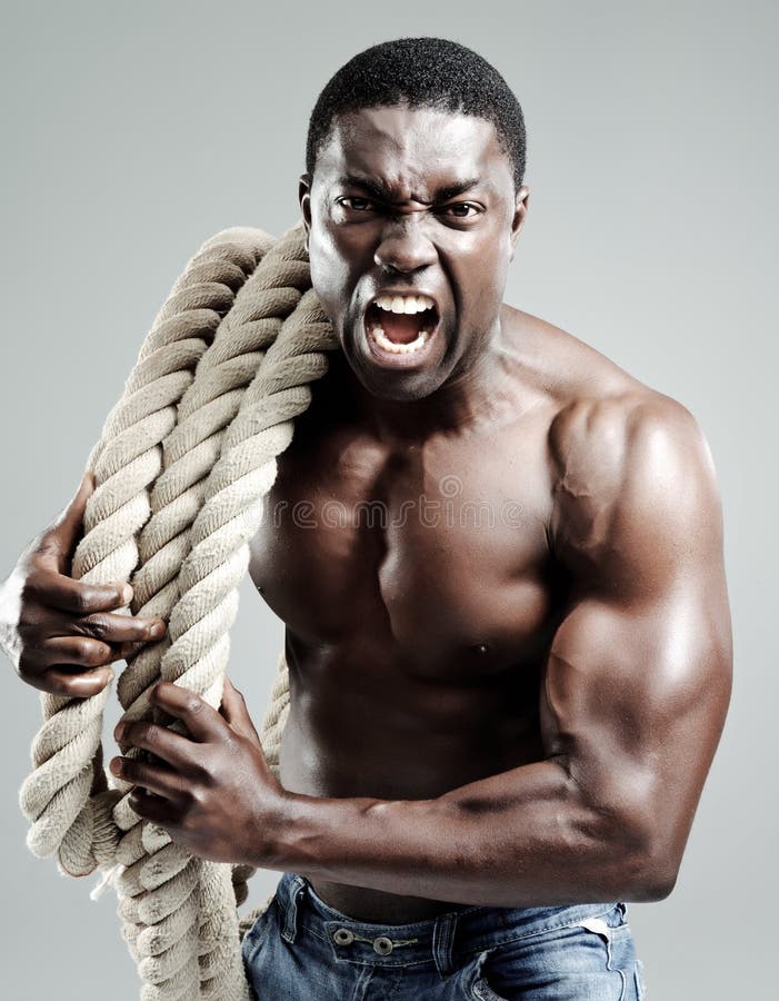 Angry muscular man stock photo. Image of buff, strength - 21135292