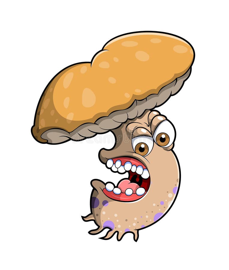 Angry Mushroom with Ugly Face Stock Vector - Illustration of forest ...