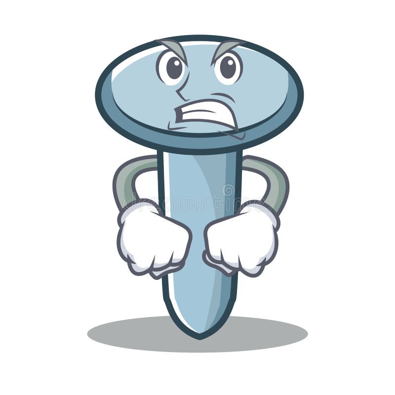 Angry Nail Character Cartoon Style Stock Vector - Illustration of funny ...