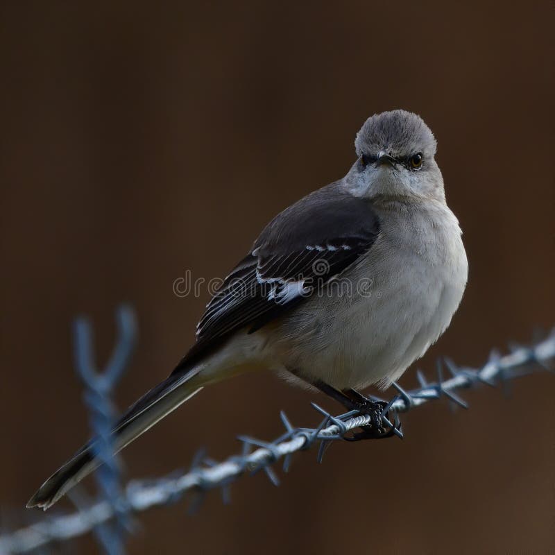 Angry Northern Mocking Bird Stock Photo - Image of hummingbird, blue ...