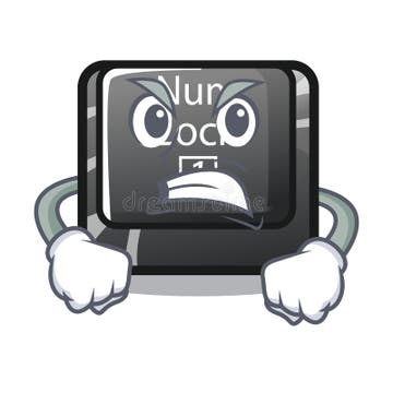 Angry Num Lock Installed on Cartoon Computer Stock Vector ...