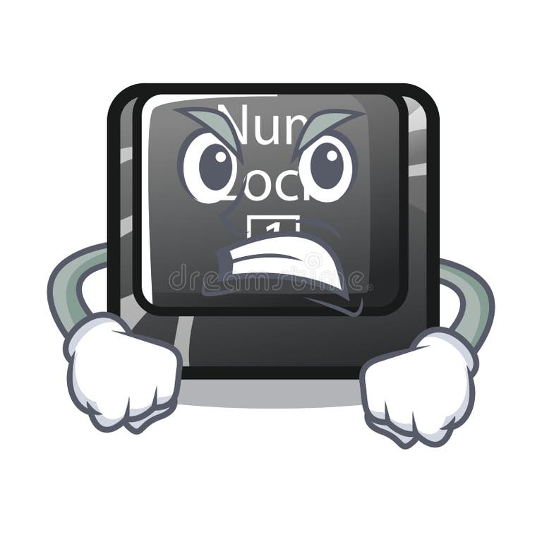 Angry Num Lock Installed on Cartoon Computer Stock Vector ...