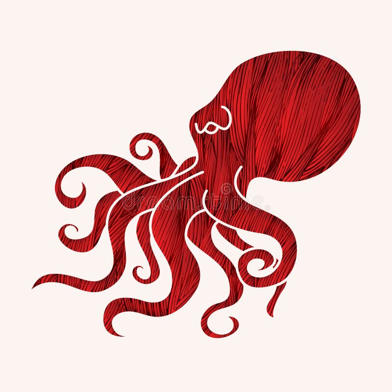 Angry Octopus Graphic Vector. Stock Vector - Illustration of cuttlefish ...