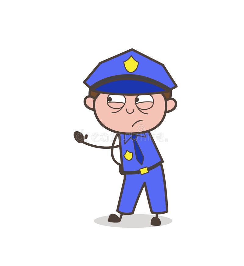 Cartoon Guard Thinking Face Vector Stock Illustration - Illustration of ...