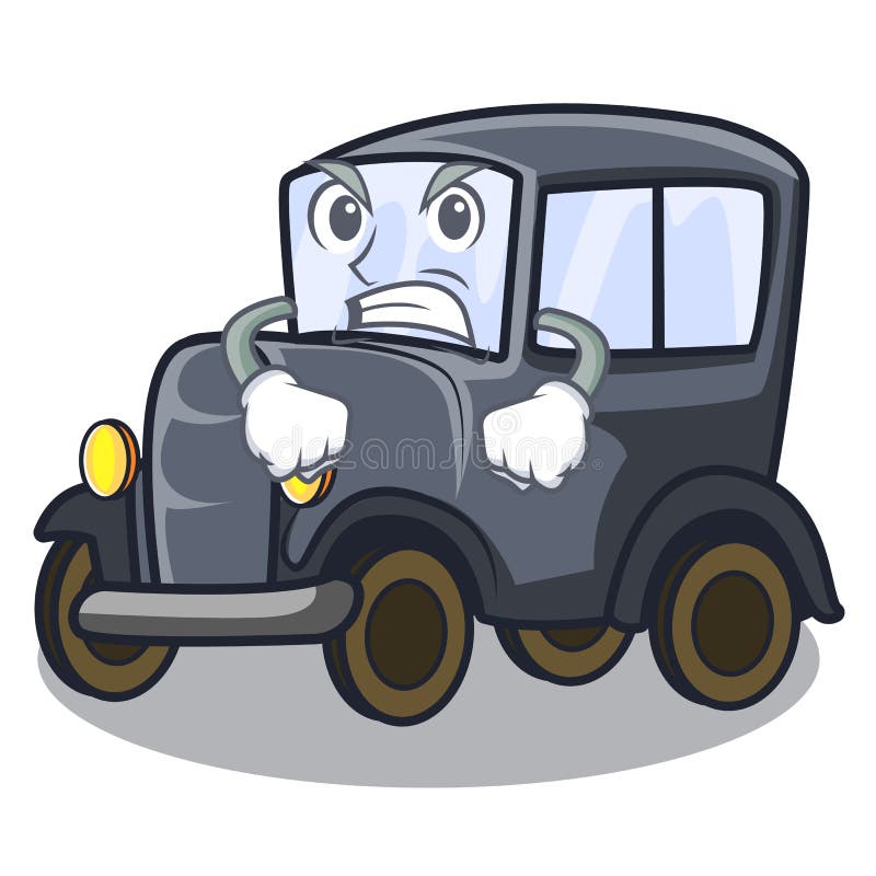 Angry Old Cartoon Car in Side Garage Stock Vector - Illustration of ...