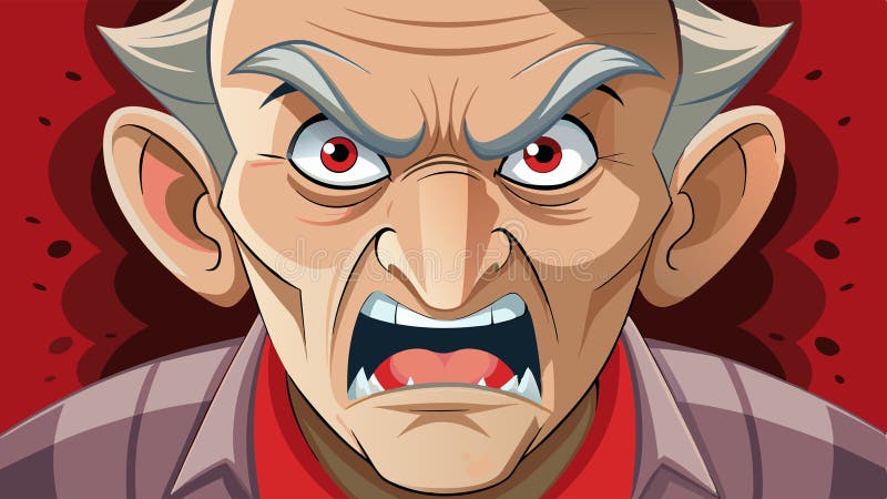 Angry Old Man Face stock vector. Illustration of profile - 343001723