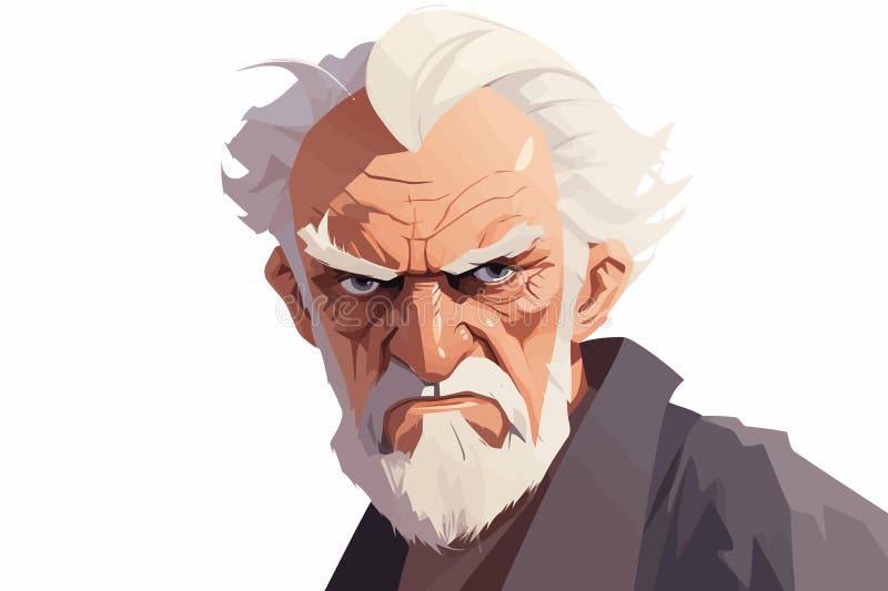 Angry Old Man Isolated Vector Style Illustration Stock Vector ...
