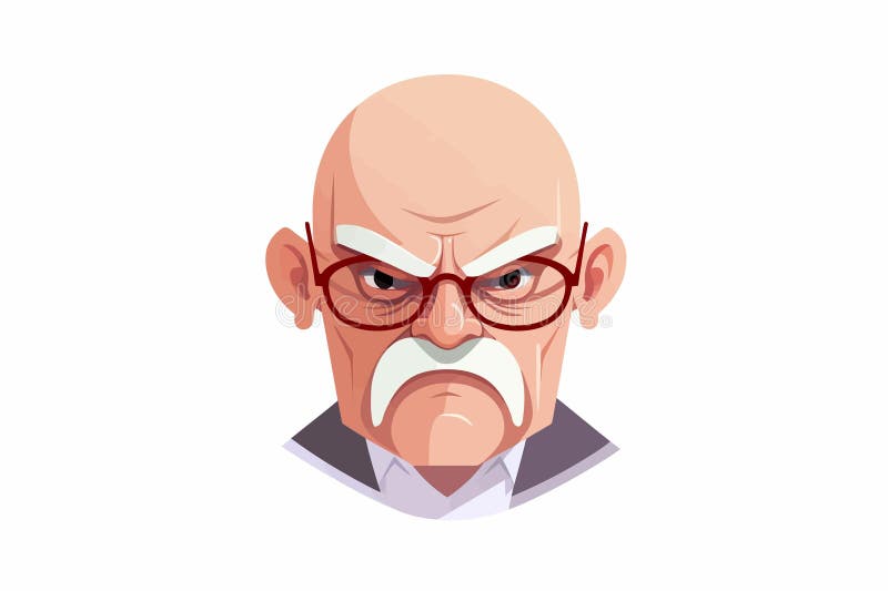 Angry Old Man Isolated Vector Style Illustration Stock Vector ...