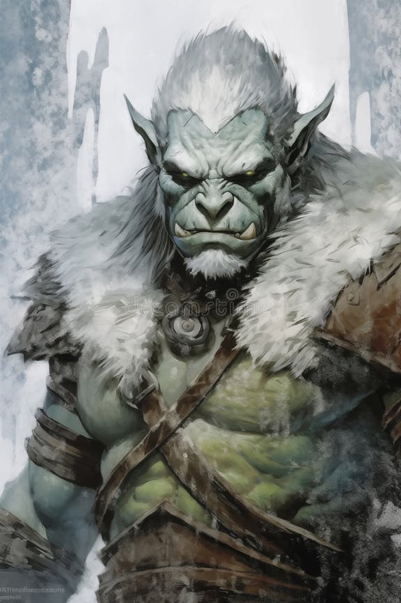 Angry orc in armor stock illustration. Illustration of skull - 308845702